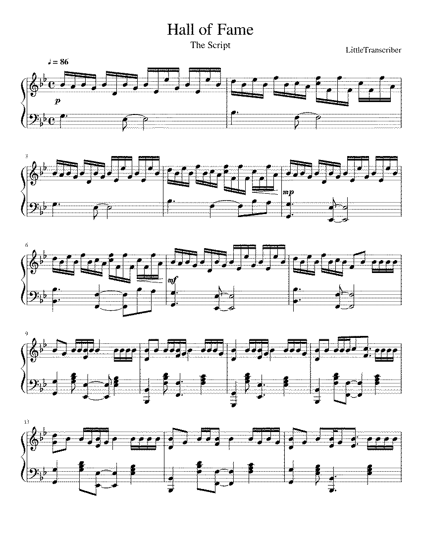 Partitura de Hall of Fame | Partituras.org