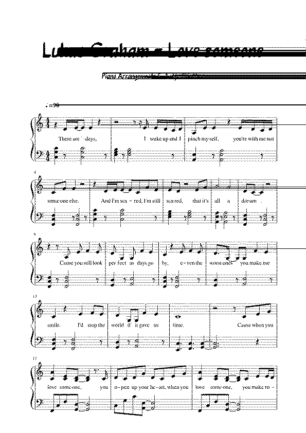 Partitura de Love Someone Lukas Graham | Partituras.org